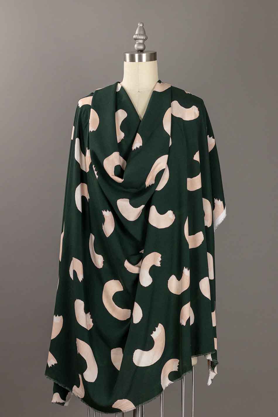 100% Rayon Challis - Arcs in Blush and Black - 1/4 yard – Workroom Social